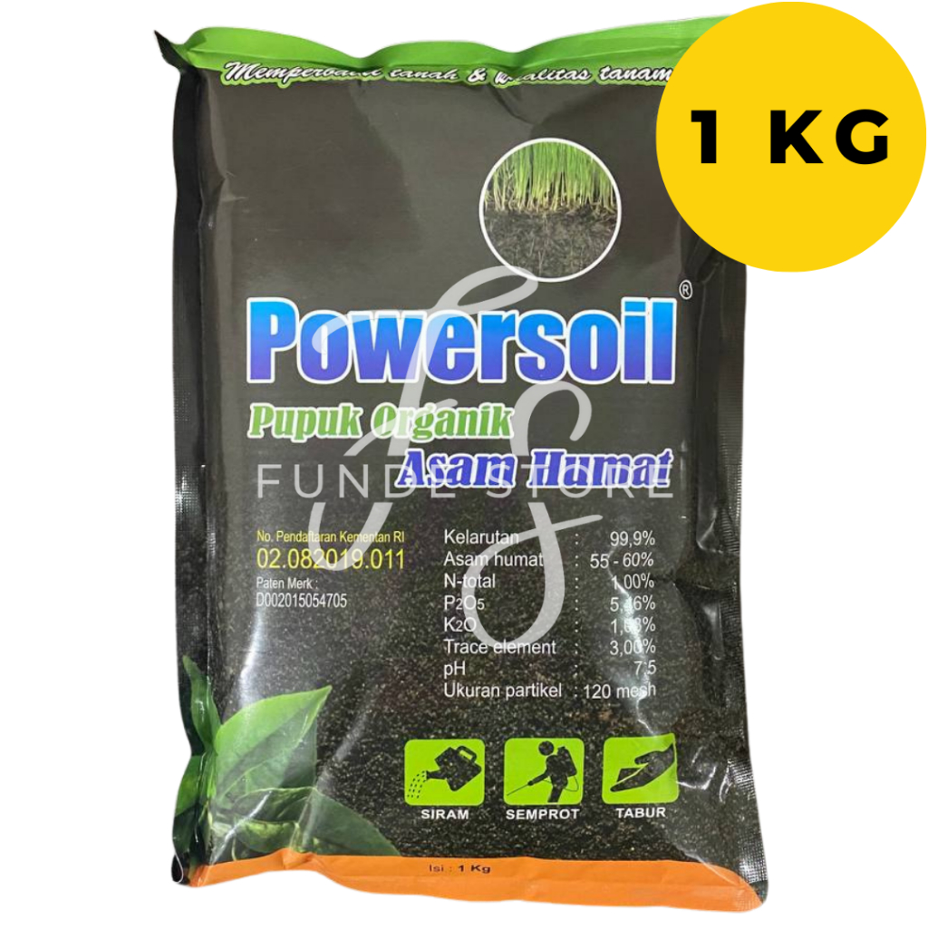 Jual Pupuk Organik POWERSOIL 1 Kg Asam Humat Pembenah Penyubur Tanah Humic Acid | Shopee Indonesia