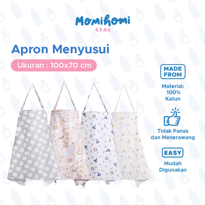 Jual MOMI HOMI Apron Menyusui Tidak Nerawang Nursing Apron Cotton ...