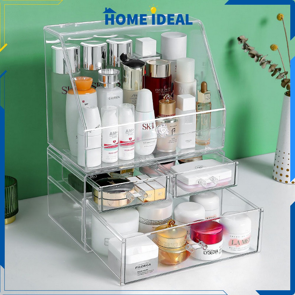 Jual Rak Kosmetik Acrylic Transparan Multifungsi dengan Penutup Anti ...