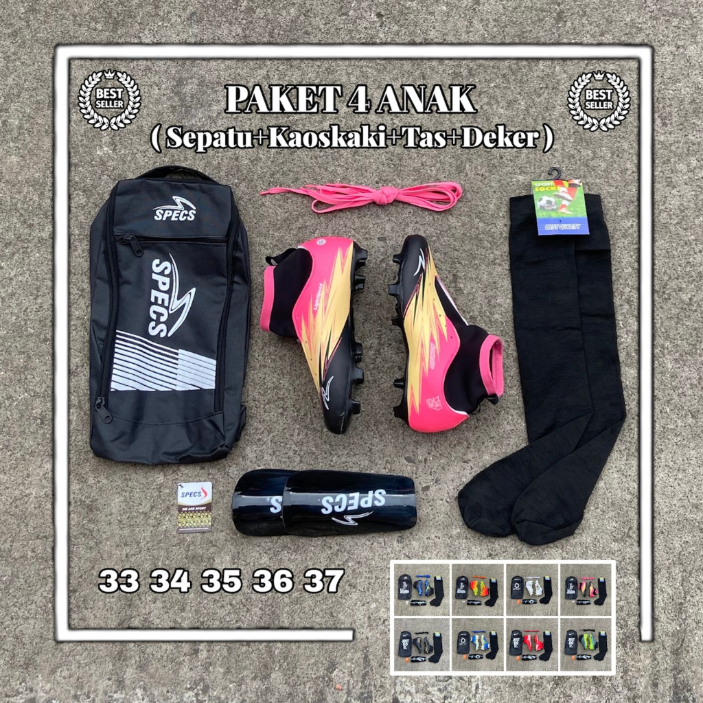 Jual Paket Lengkap Sepatu Olahraga Sepak Bola Anak TK SD SMP Boots ...