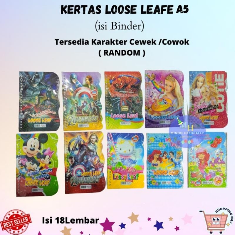 Jual Loose Leaf / Isi Map Binder / Isi File Karakter UK A5(18Lembar ...