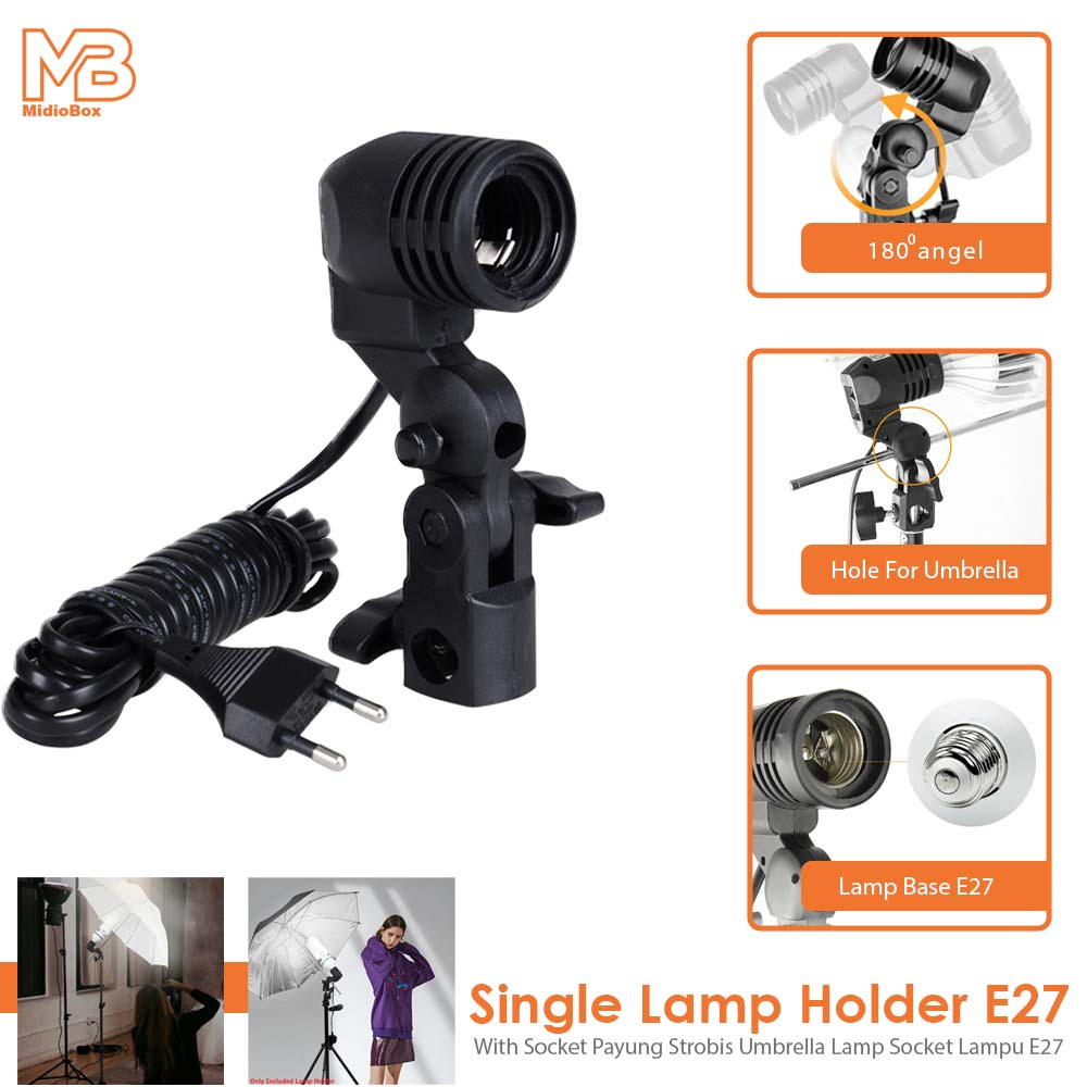 Jual Single Lamp Holder E27 With Socket Payung Strobis Umbrella Lamp ...
