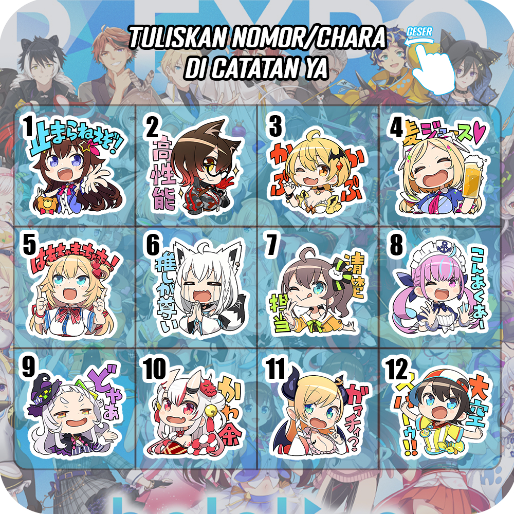 Jual Stiker Glossy Hololive Gen1, Gen2, Gen3, Gen4, Gen5, Gen6, Sticker ...