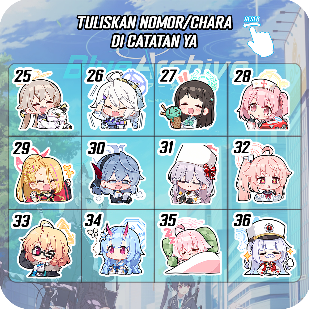 Jual Stiker Glossy Blue Archive, Sticker Anime Game Lucu | Shopee Indonesia