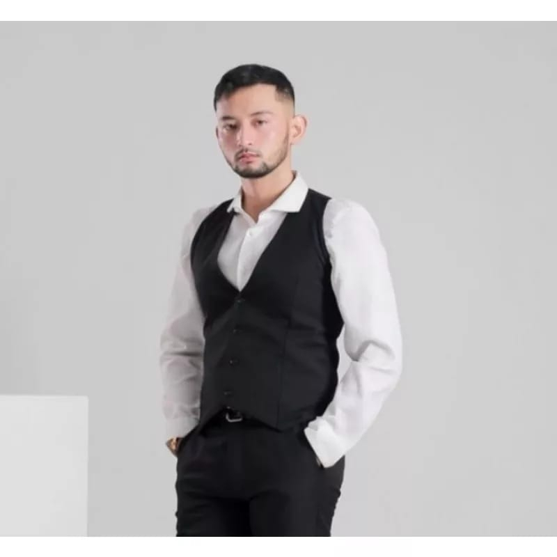 Jual rompi Hitam Waiter Hotel Cafe Restoran - Vest Jas Formal Hitam ...