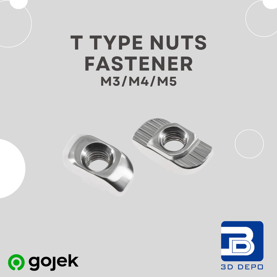 Jual Carbon Stell T Type Nuts Fastener for 2020 Industrial Profile M3 ...