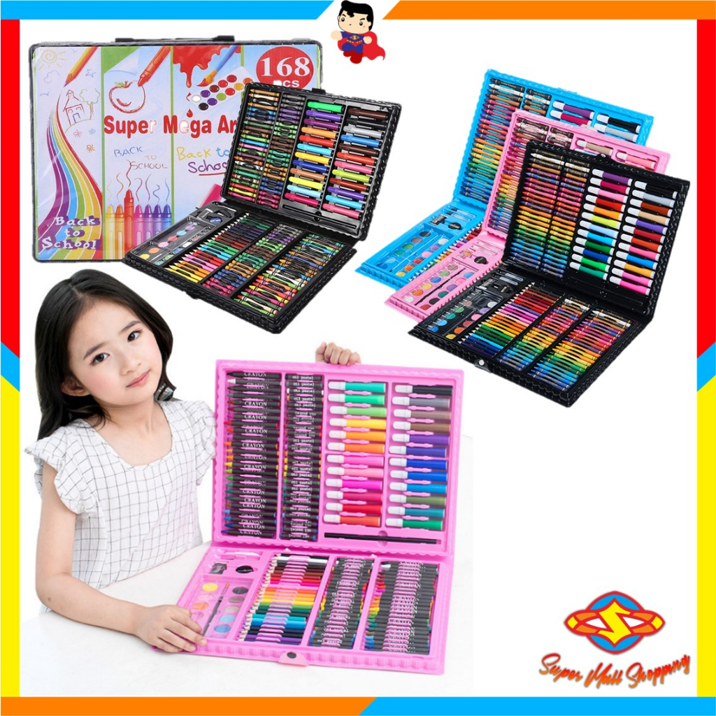 Jual SMS Drawing Set 168pcs Oil Pastel Crayon 168 IN 1 Set Krayon ...