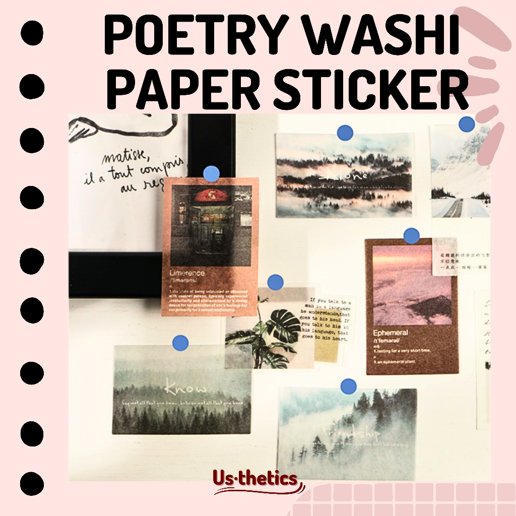 Jual Poetry Washi Paper Stickers | DIY Diary Deco Planner Journal Retro ...
