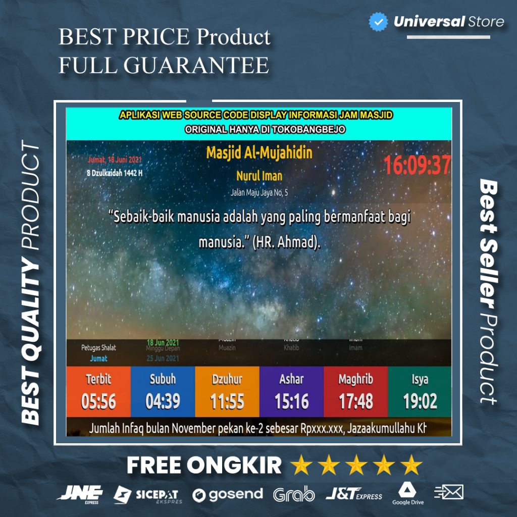 Jual Source Code Web DISFO Display Informasi Masjid Premium Siap Pakai Lifetime | Shopee Indonesia