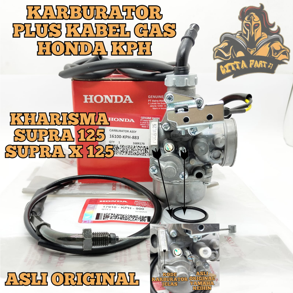 Jual ORIGINAL KARBURATOR CARBURATOR SET PLUS KABEL GAS HONDA KPH ...