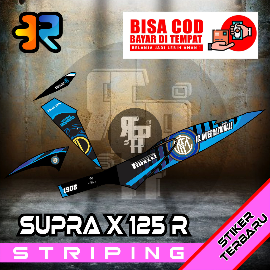 Jual Striping Supra X 125 R Variasi Desain Inter Milan Stiker | Shopee ...