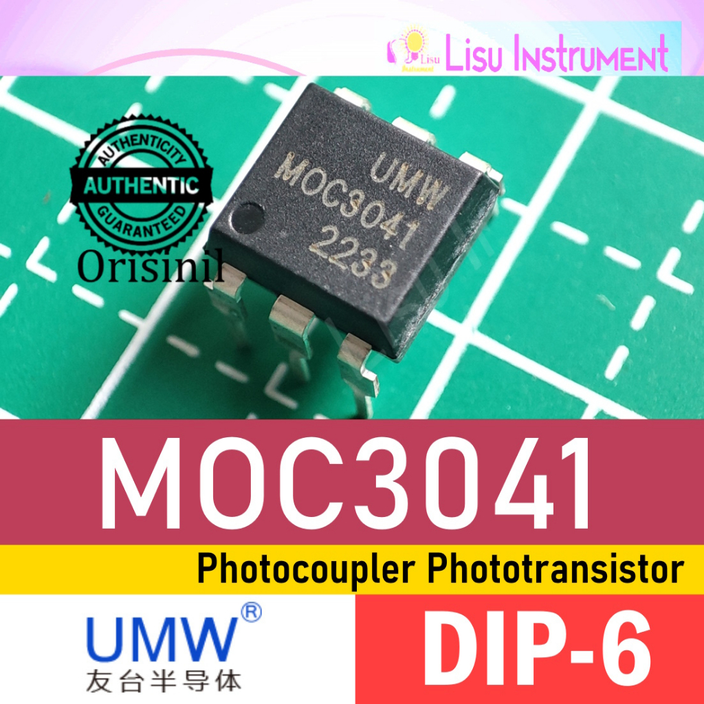Jual MOC3041 60mA 400V 1.5V Two-way Thyristor Optocoupler DIP-6 Original UMW | Shopee Indonesia
