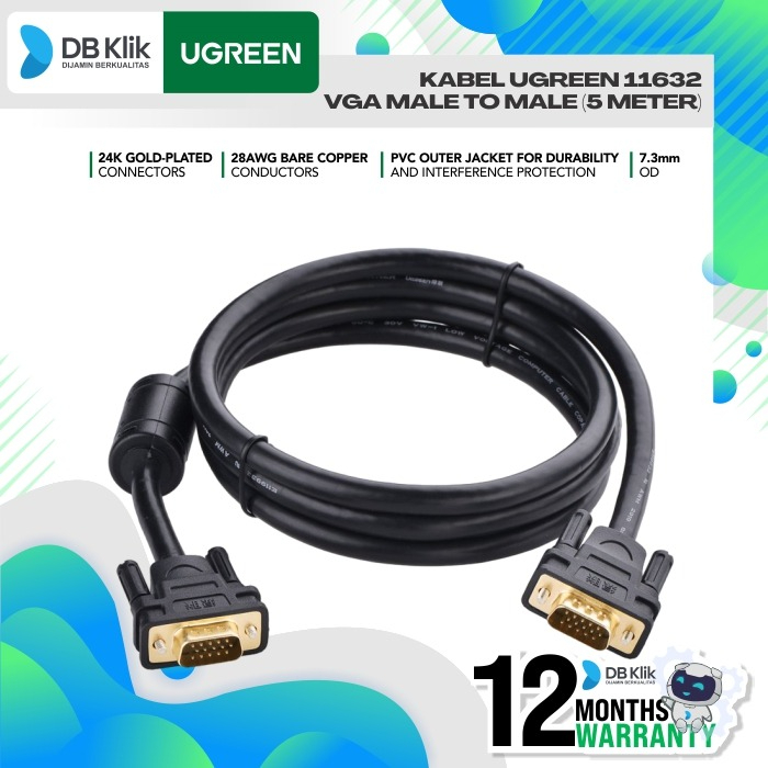 Jual Kabel UGreen 11632 VGA Male to Male 5Meter - Kabel Vga 11632 | Shopee Indonesia