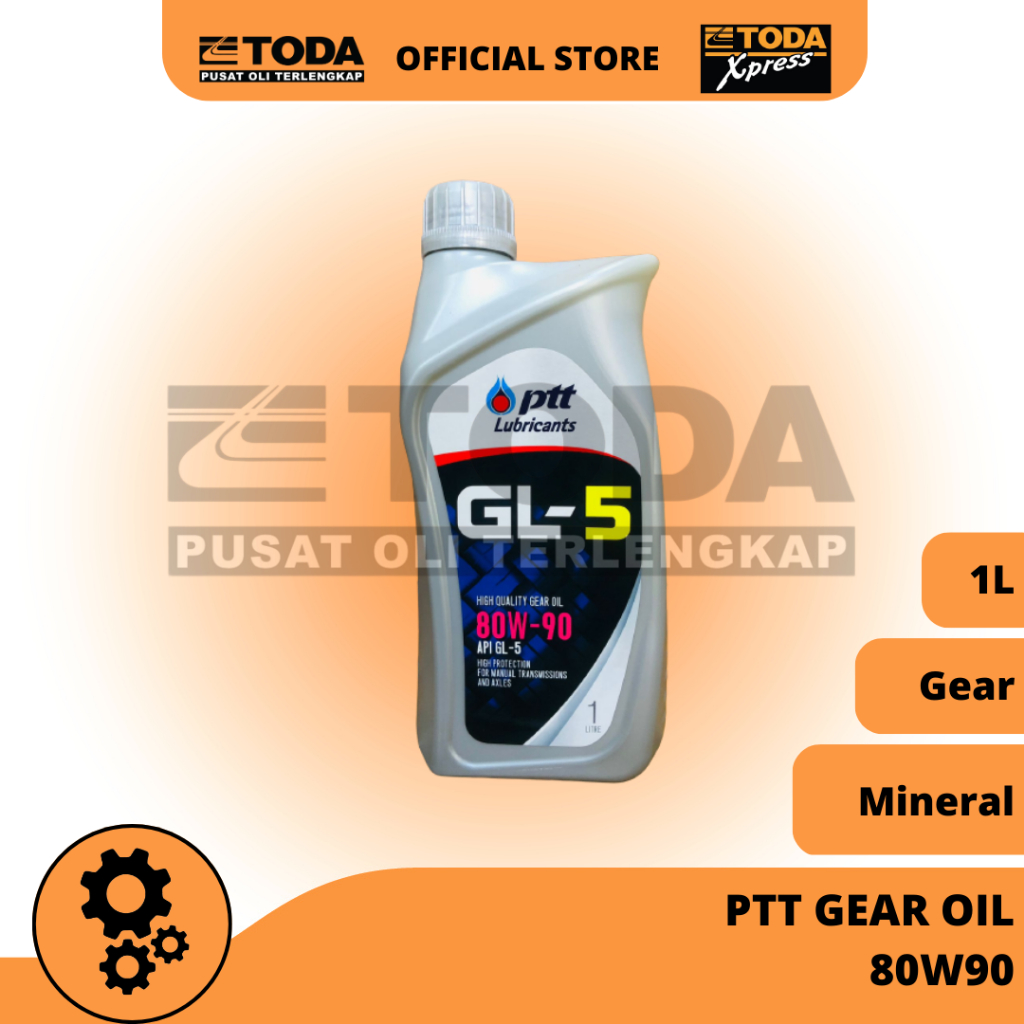 Jual Oli Transmisi Manual PTT Lubricants Gear Oil 80W-90 API GL-5 1L ...
