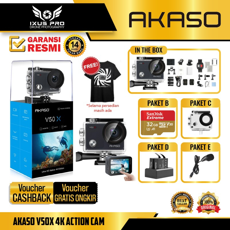 Jual Akaso V50X 4K Action Cam Akaso V50 X Action Camera GARANSI RESMI ...