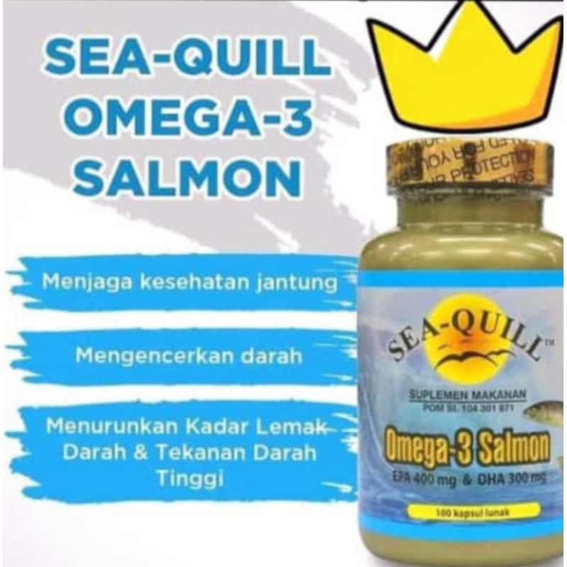 Jual Sea Quill Omega 3 Salmon isi 30 Softgel Original From USA | Shopee ...