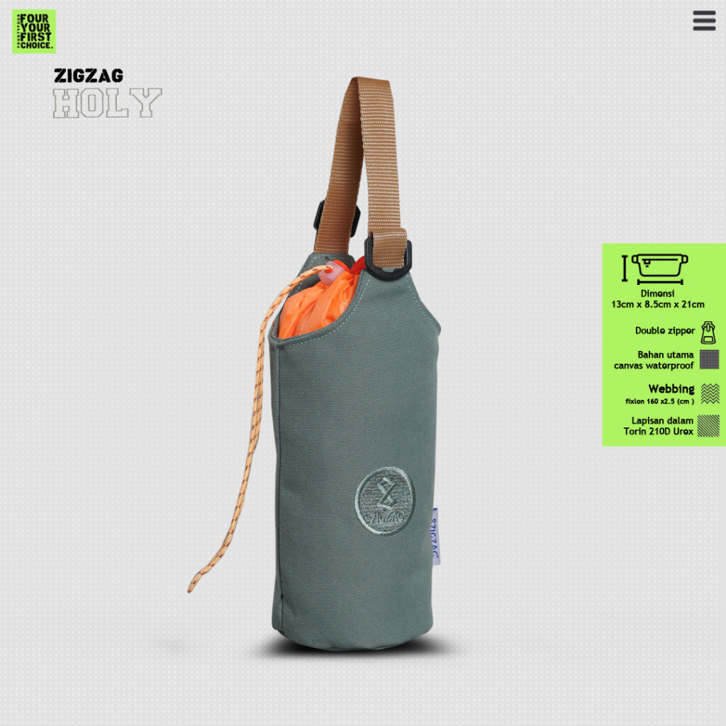 Jual Tas Botol Minum Zigzag Holy 600ml - Tas Canvas Waterproof | Shopee ...