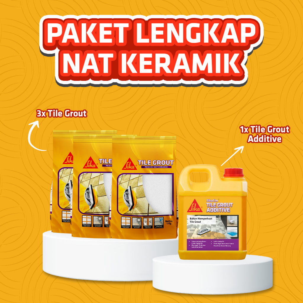 Jual Sika - Paket Lengkap Nat Keramik 3pcs Tile Grout 1Kg + 1Pcs Tile ...