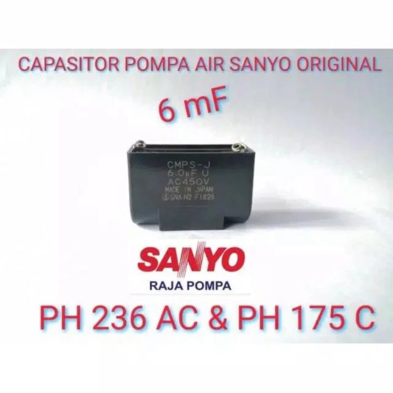 Jual Spare part Pompa SANYO PH-236 AC & PH-175 C Kapasitor 6 Mf ...