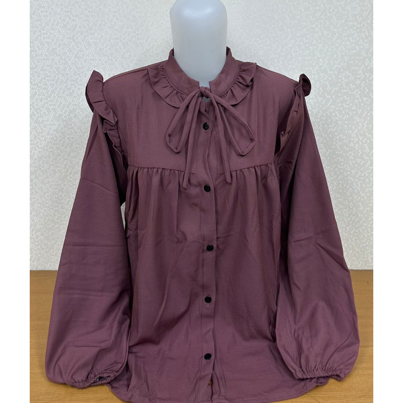 Jual BLOUSE KOREA -BLOUSE SHANGHAI RUMBAI TALI - ATASAN WANITA ...