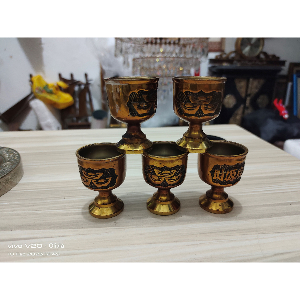 Jual Gelas Kuningan Taiwan Kuno Jadul Antik | Shopee Indonesia