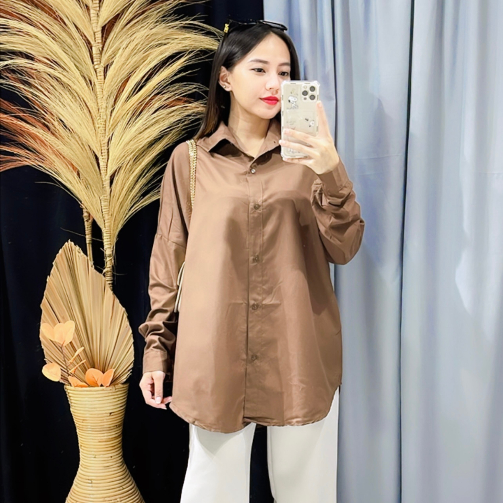 Jual RX FASHION - Dexy Loose Oversize XXL Shirt Katun Poly / Kemeja ...