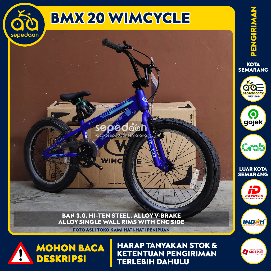 Jual Sepeda Anak BMX 20" WIMCYCLE - 3.0 5 (GRAB CAR) | Shopee Indonesia