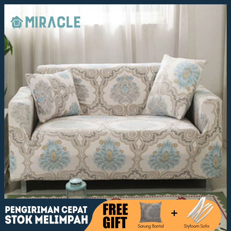 Jual MIRACLE Cover Sofa Pattern Menarik Anti-Selip cover sofa bed 1/2/3 ...