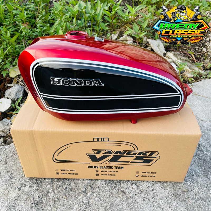 Jual TENGKI CB PRESS tengki cb125 MERAH HITAM JAPAN GALVANIS full cat ...