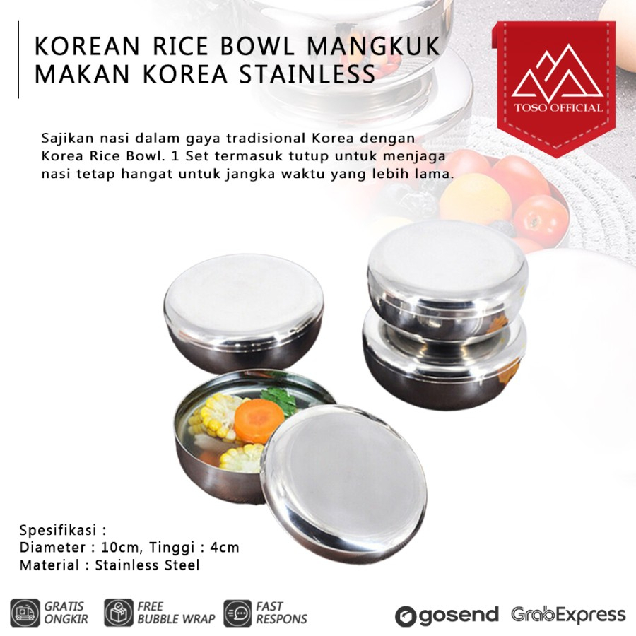 Jual Korean Rice Bowl Mangkuk Makan Korea Stainless Mangkok BK-01 | Shopee Indonesia