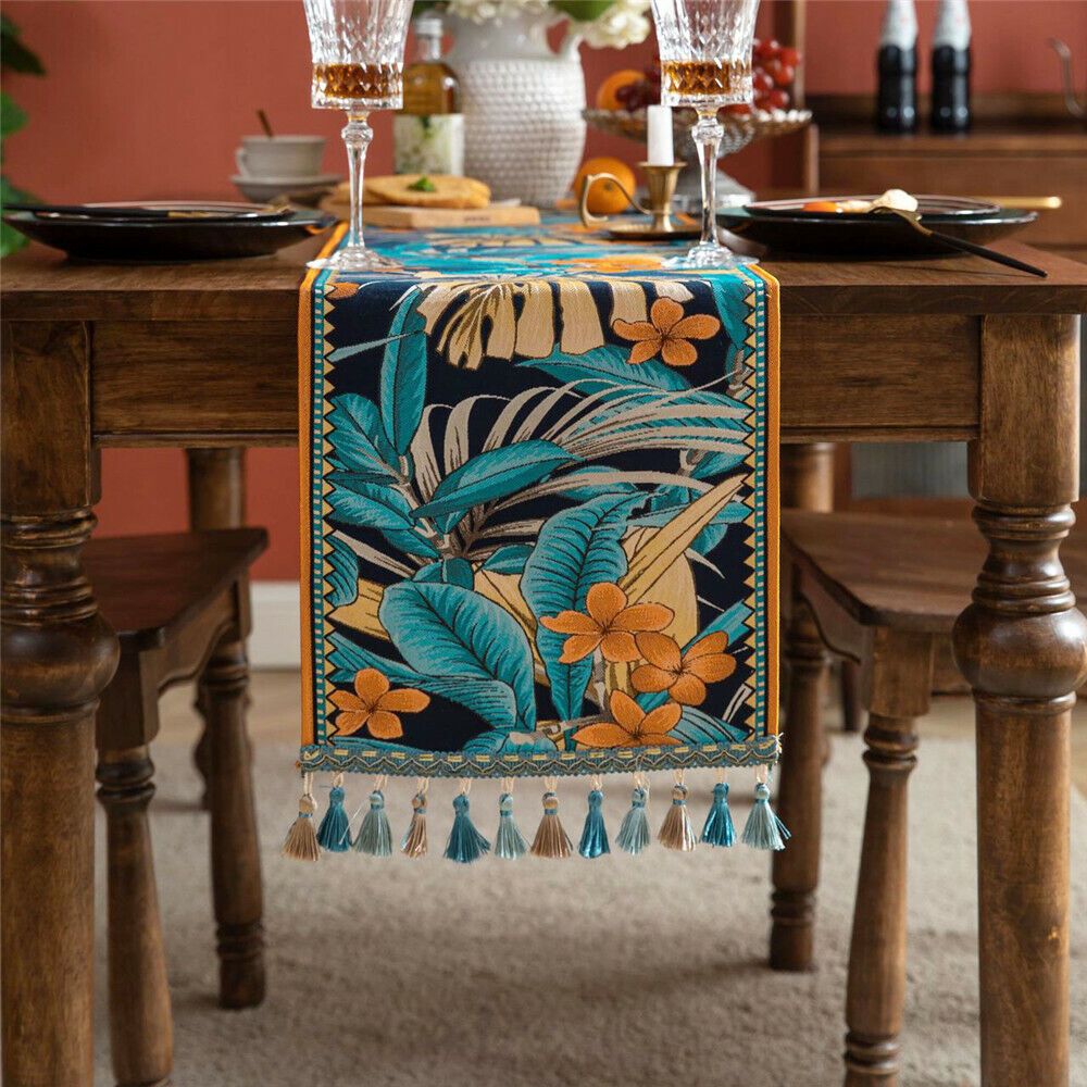 Jual Table Runner Tropical Taplak Meja Makan Mewah Premium Yellow ...