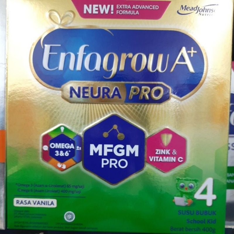 Jual Enfagrow A+ 4 Vanila 400 gr Kemasan Baru Formula MFGM PRO | Shopee ...