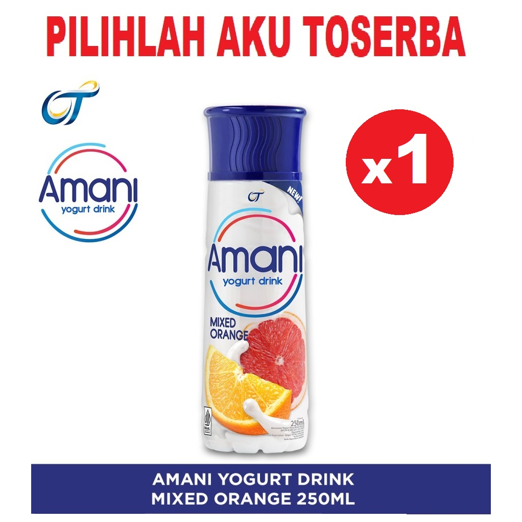Jual AMANI Yogurt Drink MIXED ORANGE 250 ml - ( HARGA 1 BOTOL ) | Shopee Indonesia
