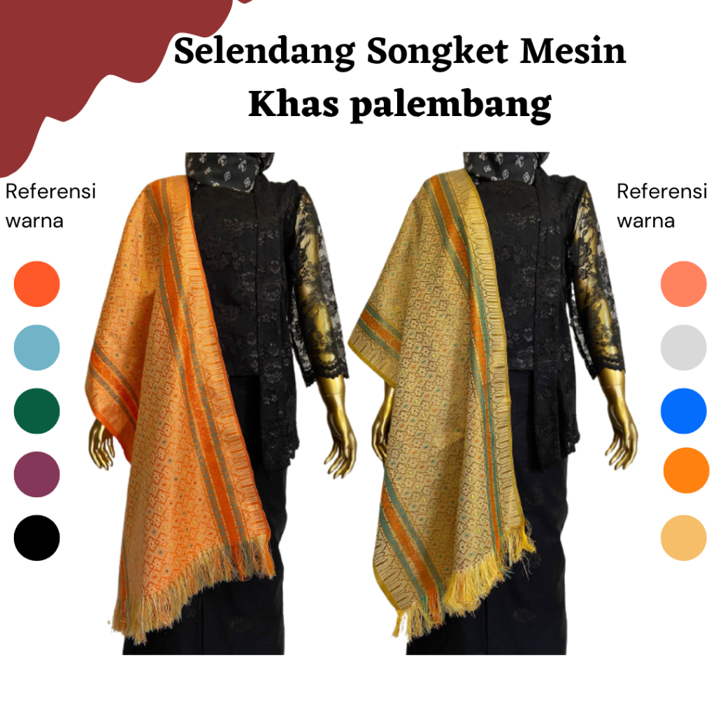Jual Songket PaSH - Selendang Songket Mesin Khas Palembang Berbagai ...