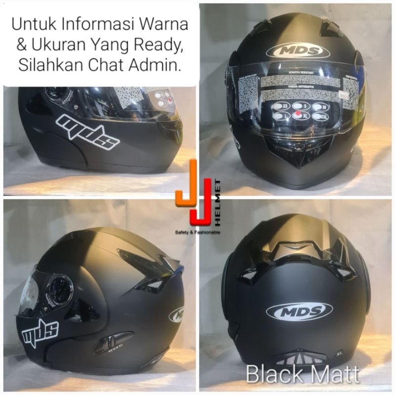 Jual JJ - Helm MDS Provent Full Face Double Visor Polos 01 | Shopee ...