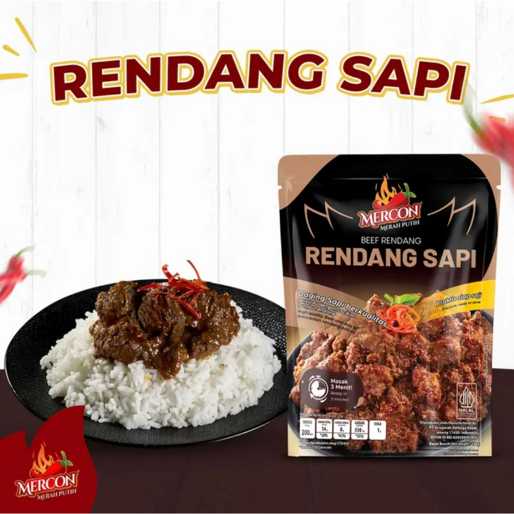 Jual MERCON MERAH PUTIH - RENDANG SAPI 150 GRAM LIMITED EDITION ...