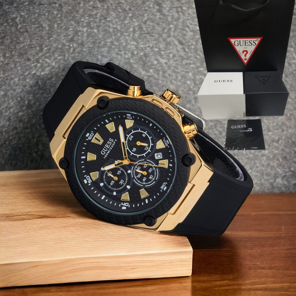 Jual (BISA COD) Jam Tangan Pria Guess Premium Chrono dan Tanggal Aktif ...