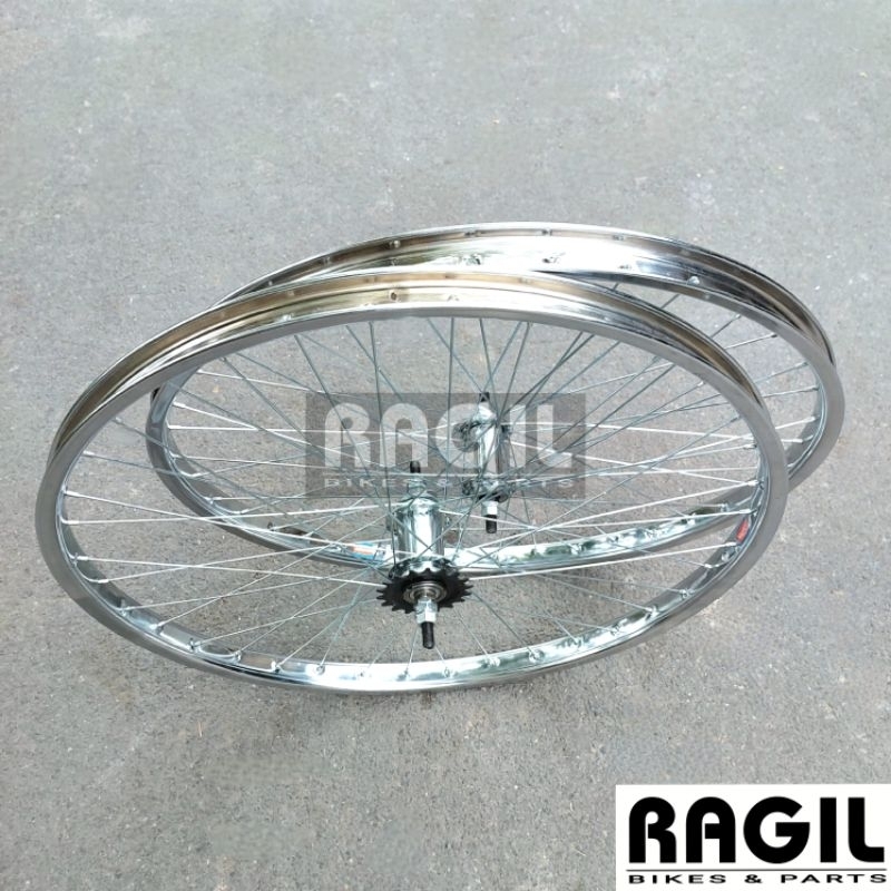 Jual WHEELSET SEPEDA 26 INCH ARAYA REM TORPEDO BESI CHROME KROM VELG ...