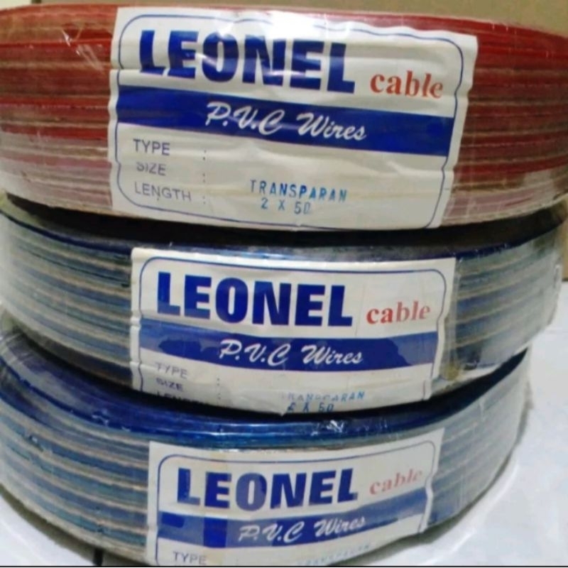 Jual Kabel transparan 2x50 (90yard) LEONEL cable PVC wires kabel ...