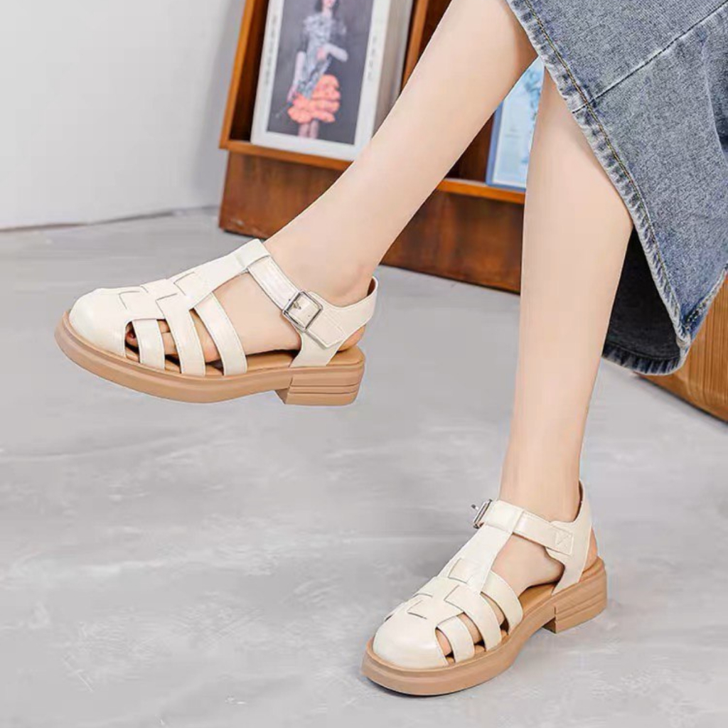 Jual 10334 Sandal Tali Wedges Wanita Casual Murah Sendal Strappy Women ...