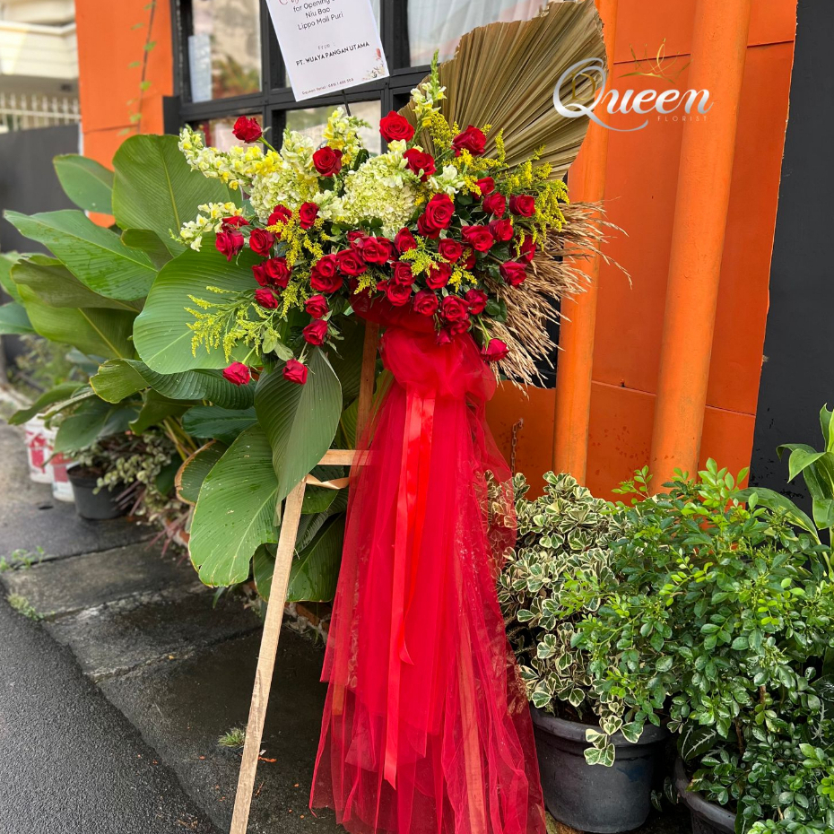Jual Dqueen Florist - Standing Flower Karangan Bunga Fresh Mawar Merah ...