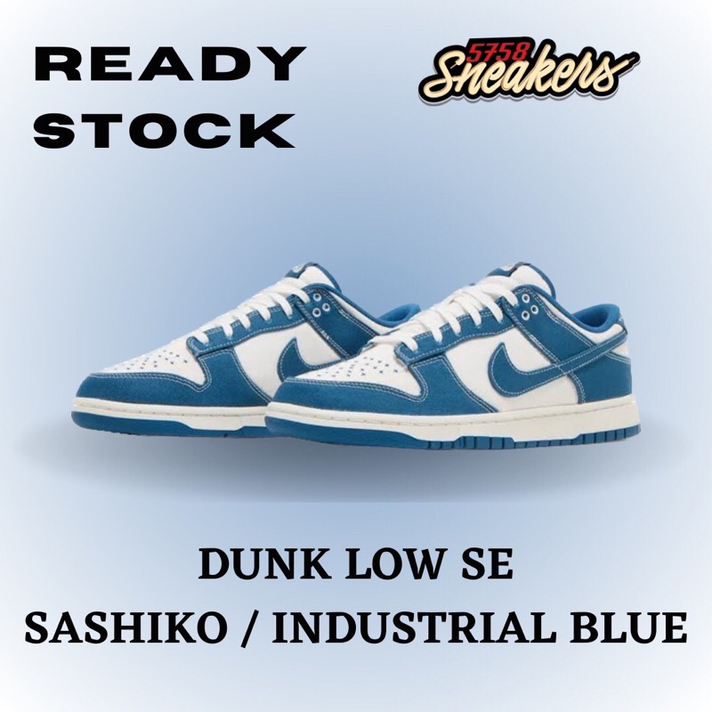 Jual Dunk Low Sashiko Industrial Blue 100% Original Authentic | Shopee ...