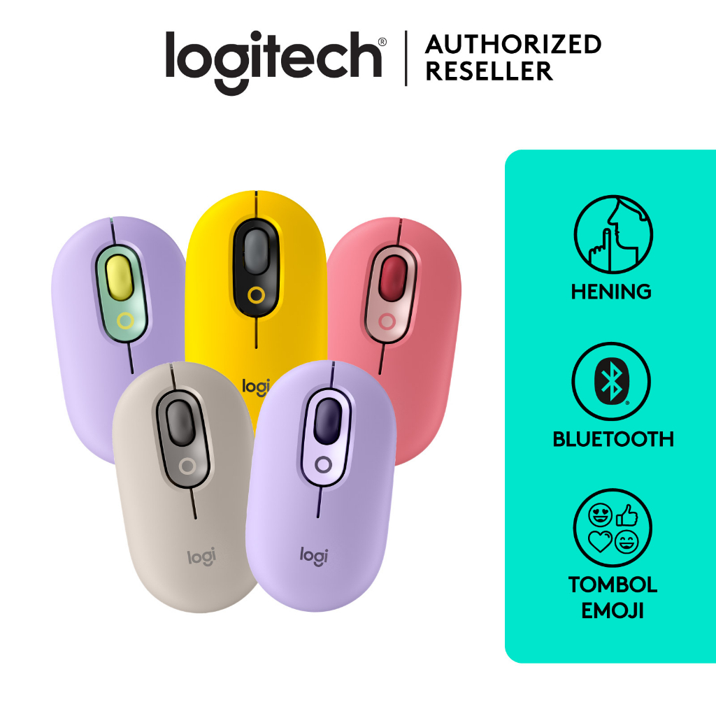 Jual Logitech POP Mouse Wireless Bluetooth Silent Emoji Keys | Shopee ...