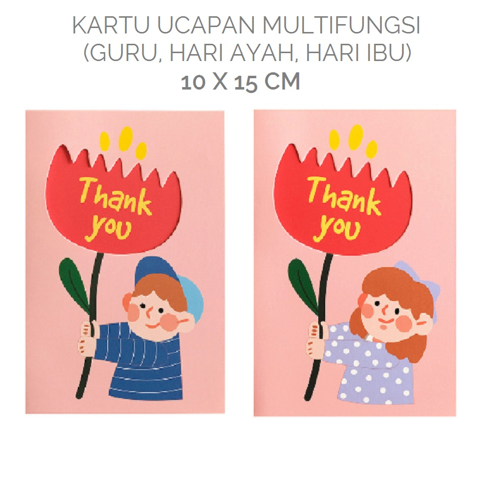 Jual [ 1 PACK ISI 3 ] Kartu Ucapan Terima Kasih Thank You Card Teacher ...