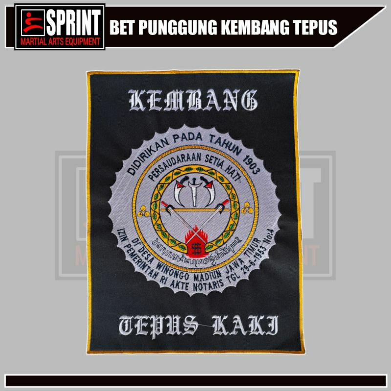 Jual Bet Punggung Kembang Tepus Kaki - Logo PSHW - Lambang STK - Bordir ...