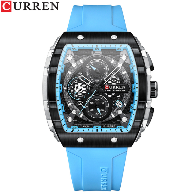 Jual CURREN 8442 Jam Tangan Pria Analog Chronograph Aktif Tali Silicone ...
