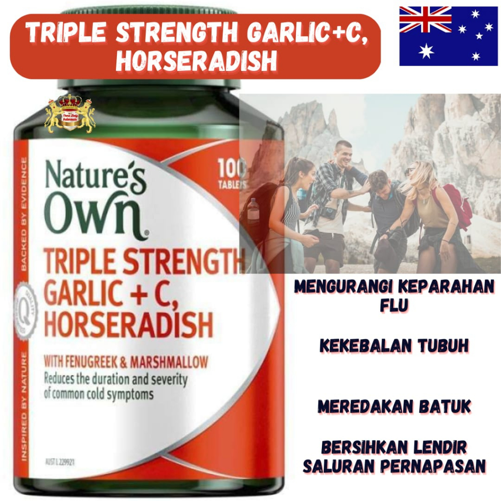 Jual nature's own garlic vitamin c + horseradish triple strength for ...