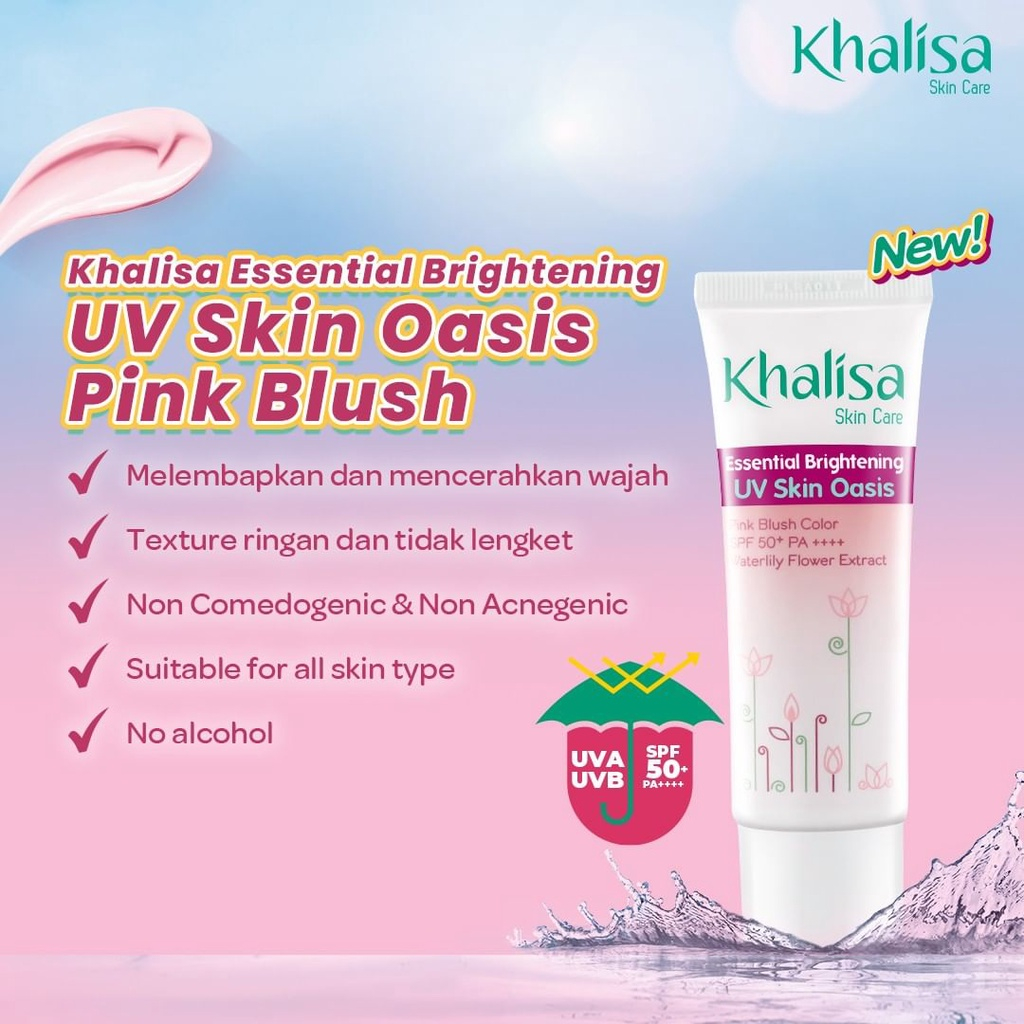 Jual Khalisa Sunscreen Uv Skin Oa Pink Blush Spf50 40Gr | Shopee Indonesia