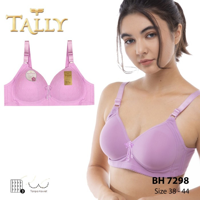Jual TALLY Bh 7298 Bra Tanpa Kawat Busa Tipis Bahan Katun CUP B - C Kait 3 Bra Harian | Shopee ...