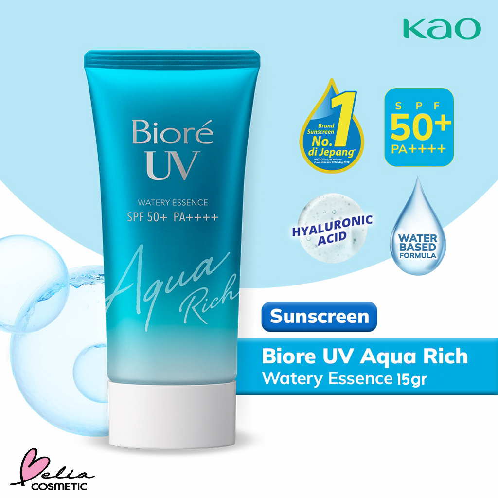Jual BELIA BIORE UV Sunscreen Series | Aqua Rich Watery Essence SPF 50+ PA++++ | Fresh & Bright ...
